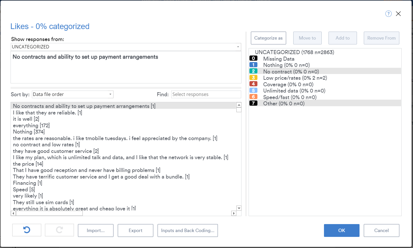 Manually Coding Multiple Response Text Data in Displayr - Displayr