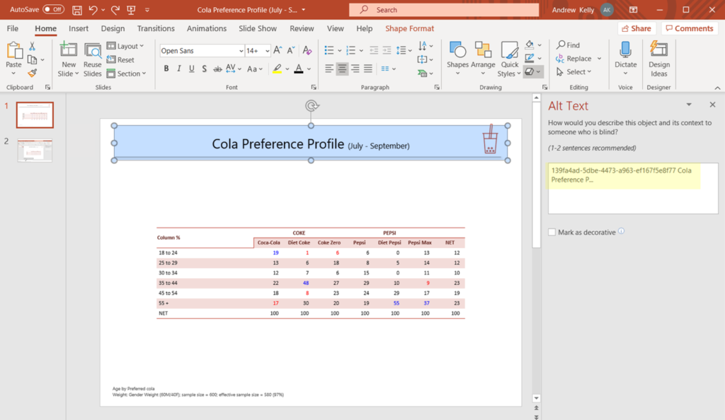 What's New? Improved Table Updating From Displayr To PowerPoint - Displayr